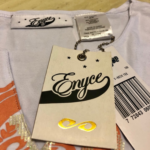 Enyce | Tops | New Enyce V Neck Logo White Tee Size M | Poshmark